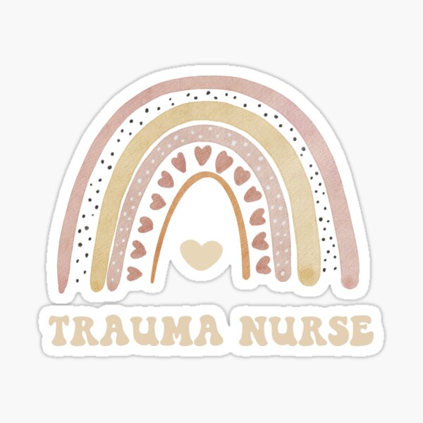 "Trauma nurse cute aesthetic rainbow " Sticker by Omochiroi | Redbubble