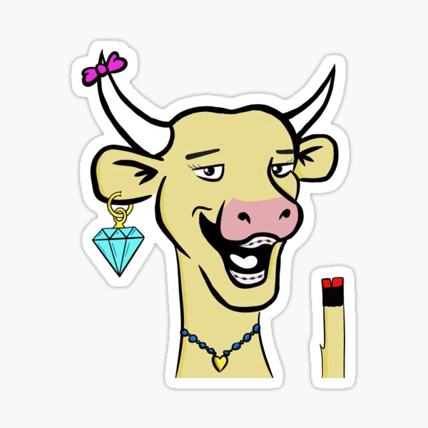 "The Happy Cow" Sticker by Yashou | Redbubble