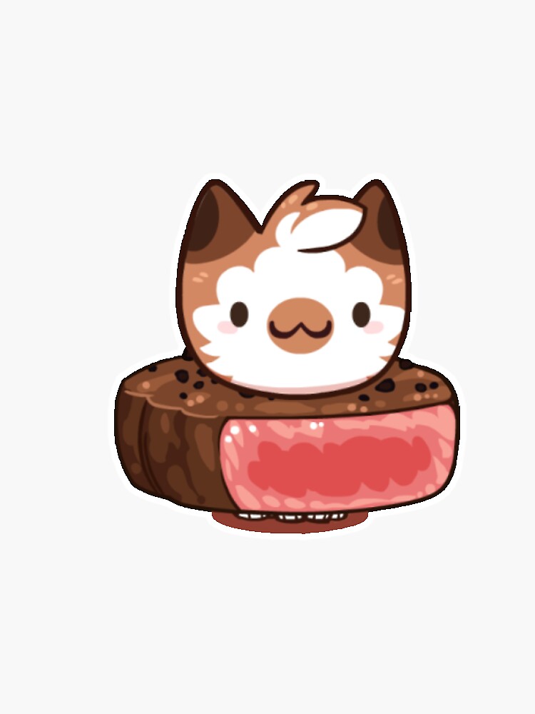 "Filet Mignon Cat" Sticker for Sale by kaleidoscope32 | Redbubble