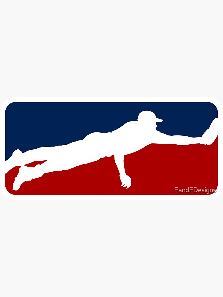 "Baseball Logo - Diving Catch" Sticker for Sale by FandFDesigns | Redbubble