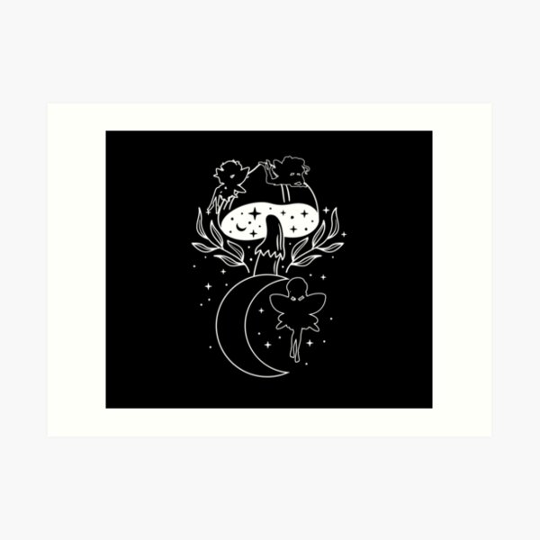 "Fairycore Aesthetic Fairy Core Grunge Mushroom Moon Fairies" Art Print ...