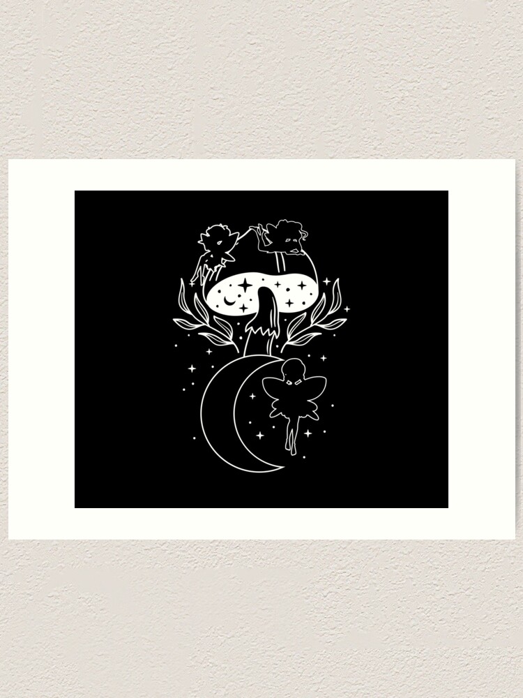 "Fairycore Aesthetic Fairy Core Grunge Mushroom Moon Fairies" Art Print ...