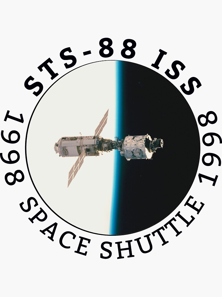 "STS-88 ISS in space, space shuttle exploration" Sticker for Sale by ...