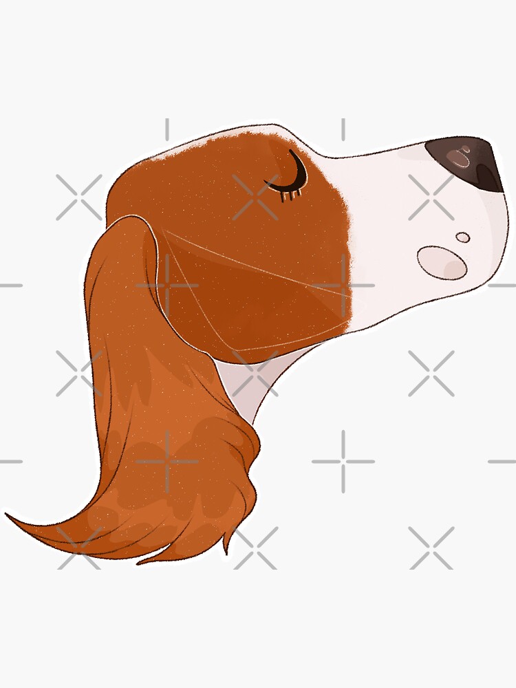 Sticker « Chiot setter irlandais rouge et blanc », par Tombix | Redbubble