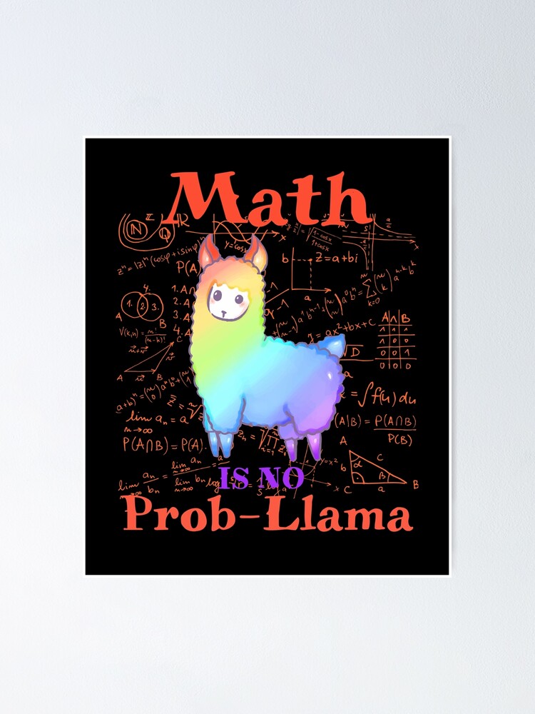 Póster «Funny Math Is No Prob-Llama, regalo de profesor de matemáticas ...