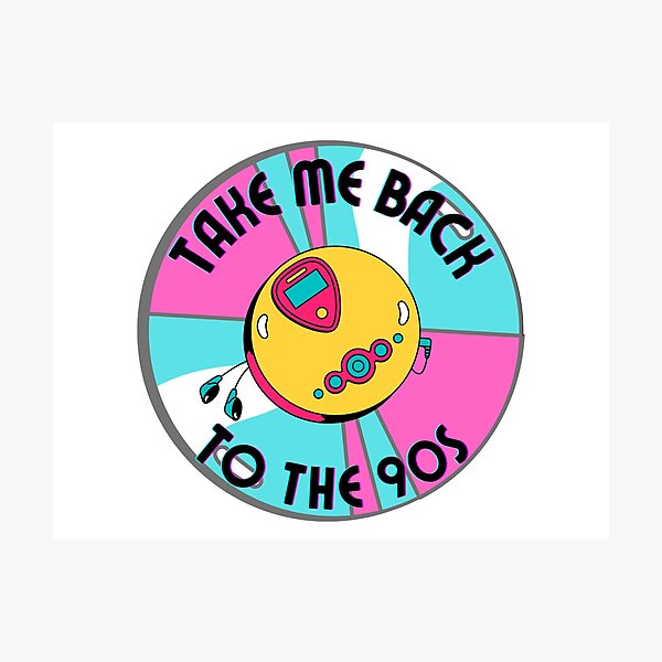 "Colorful Take Me Back To The 90s Discman And CD retro design ...