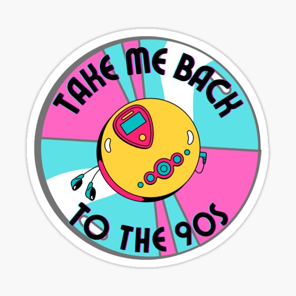 "Colorful Take Me Back To The 90s Discman And CD retro design purple ...