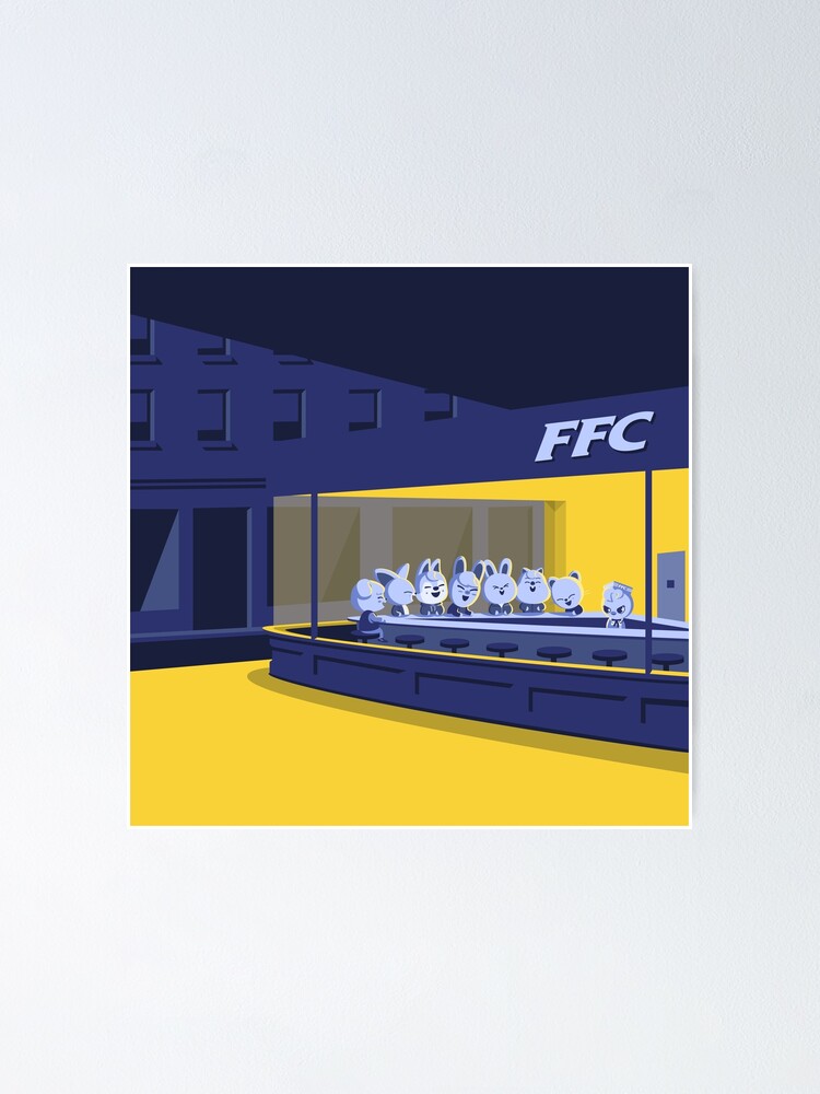 "Stray Kids SKZOO Felix Fried Chicken Nighthawks" Poster for Sale by ...