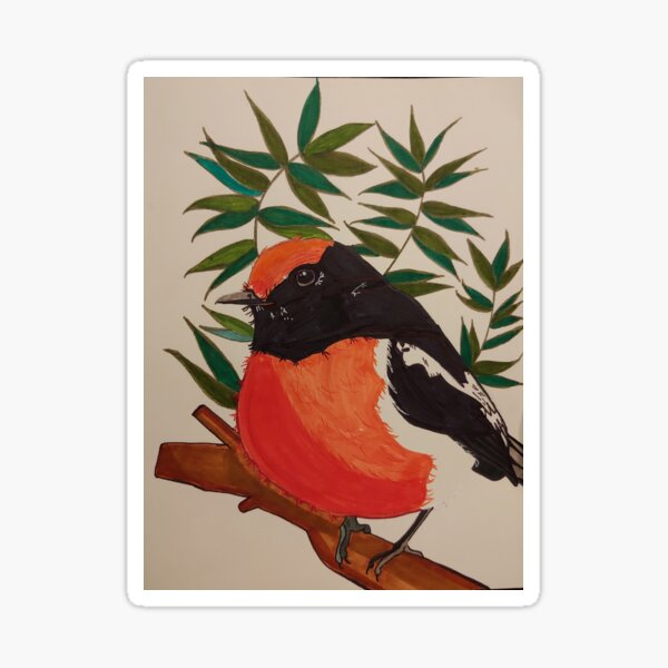 "Red Robin " Sticker for Sale by wistfulart | Redbubble