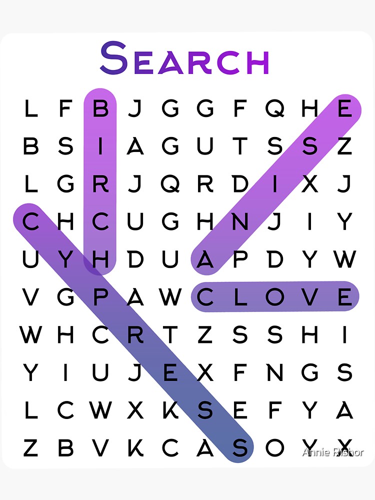 "Scent/Word Search" Sticker for Sale by aewish | Redbubble