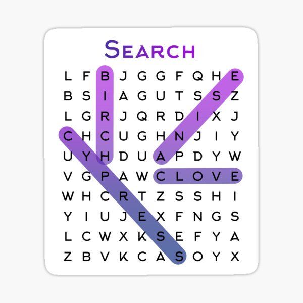 "Scent/Word Search" Sticker for Sale by aewish | Redbubble