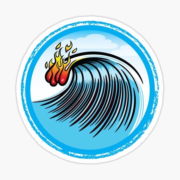 "Flaming Hot Wave" Sticker for Sale by scarrx | Redbubble