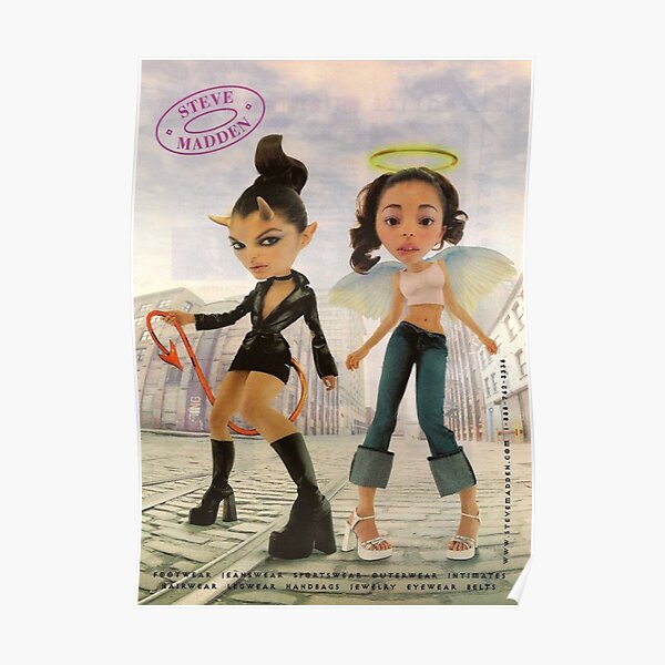 "Vintage 90s angel and devil steve madden poster" Poster for Sale by ...