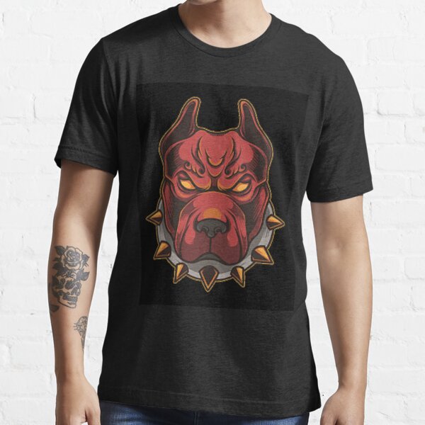 "muscle pitbull dog mascot logo" T-shirt for Sale by snogoo | Redbubble ...