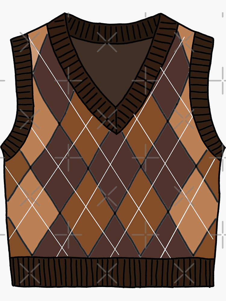 "Brown Sweater Vest" Sticker by pern-the-fern | Redbubble