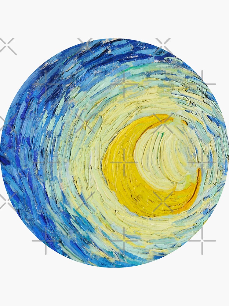 "Starry Night Moon Circle" Sticker by opptop | Redbubble