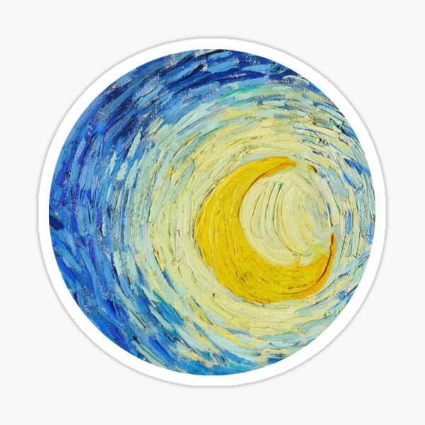 "Starry Night Moon Circle" Sticker by opptop | Redbubble