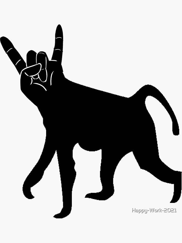 "Freaky Monkey / Heavy Metal / Animal Fun / Funny Fingers" Sticker by ...