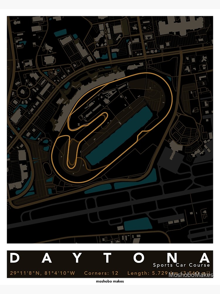 "Daytona Intl. Speeday, Sports Car Course -- Track Map" Photographic ...