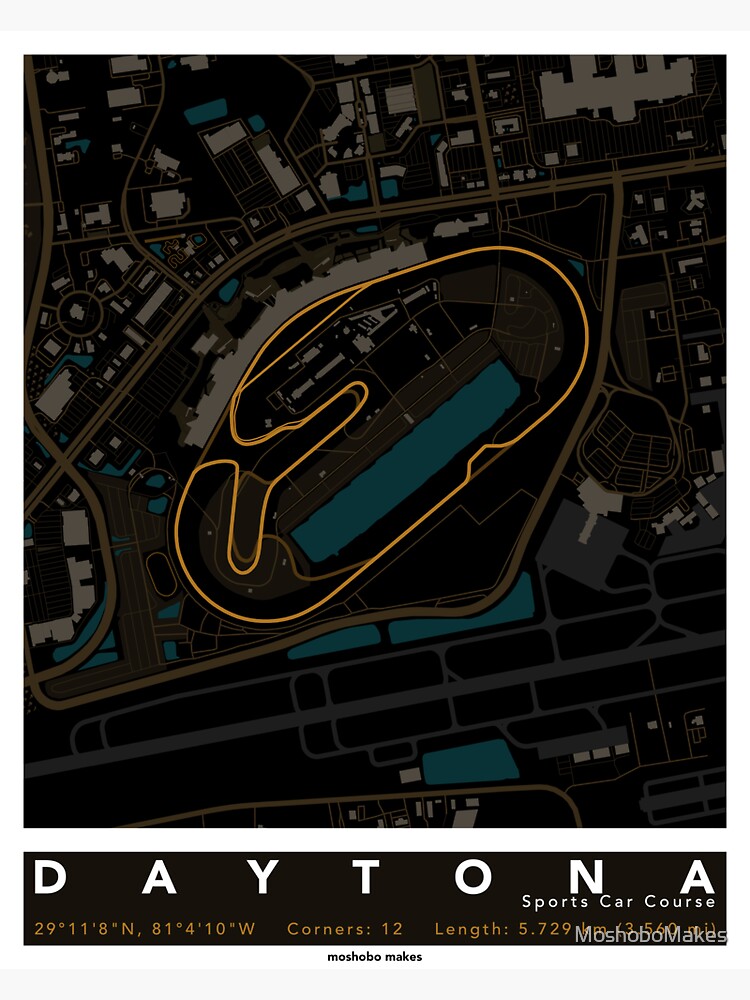 "Daytona Intl. Speeday, Sports Car Course -- Track Map" Sticker for ...