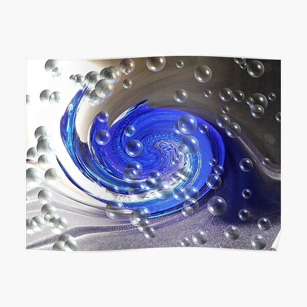 "fun with blue and bubbles " Poster for Sale by Zarabeaver | Redbubble