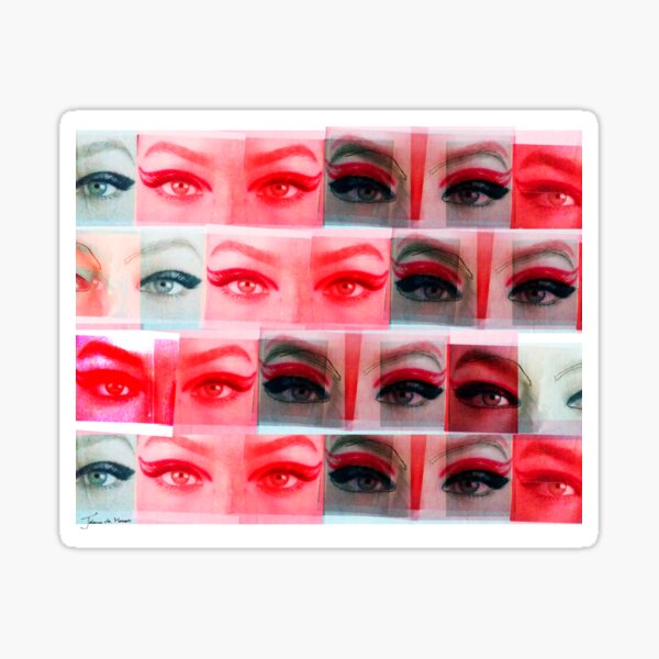 "Contemplating Eye And Eye" Sticker by Talk2JulsArt | Redbubble