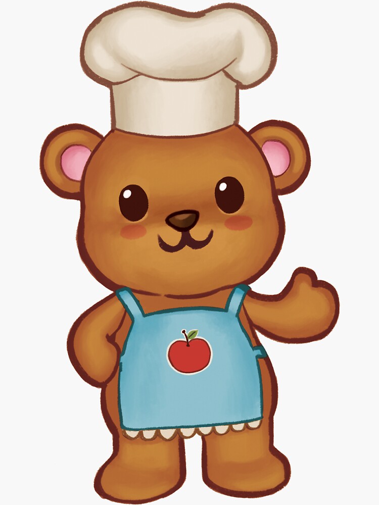 "Baker Bear" Sticker by PinayElf | Redbubble