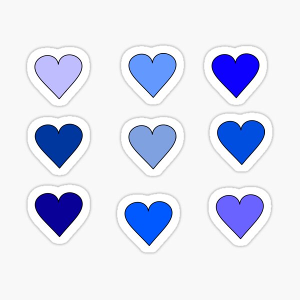 "Blue Hearts Sticker Pack" Sticker for Sale by Queen-Pistachio | Redbubble