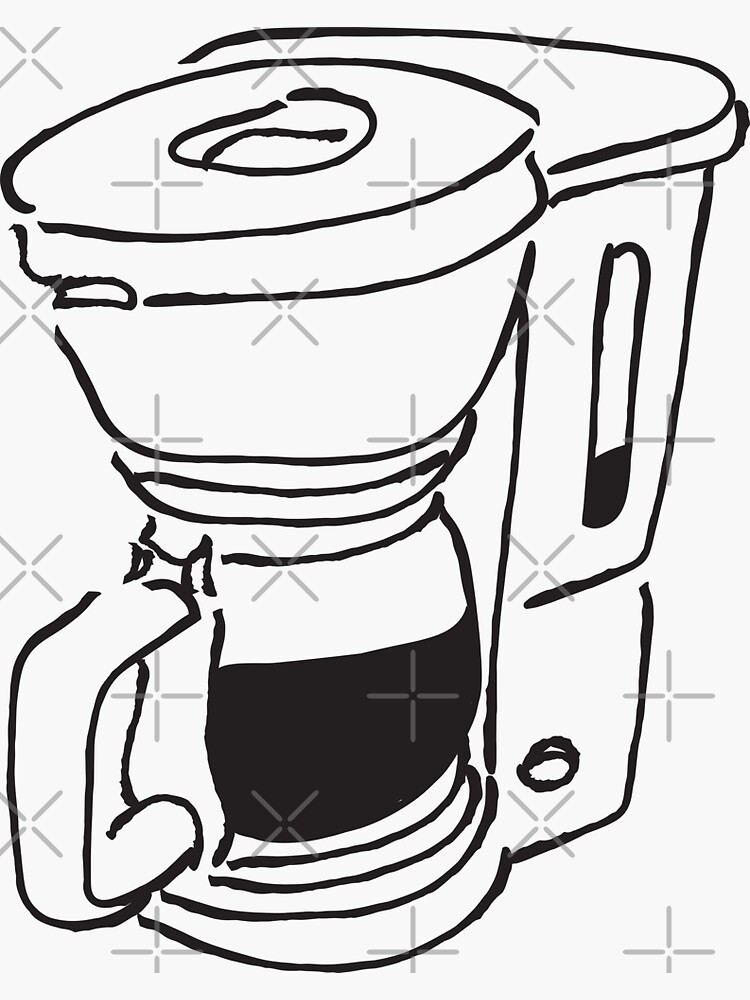 "coffee machine" Sticker for Sale by kimtangdesign | Redbubble
