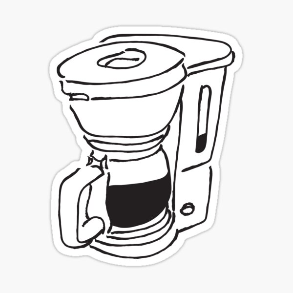"coffee machine" Sticker for Sale by kimtangdesign | Redbubble