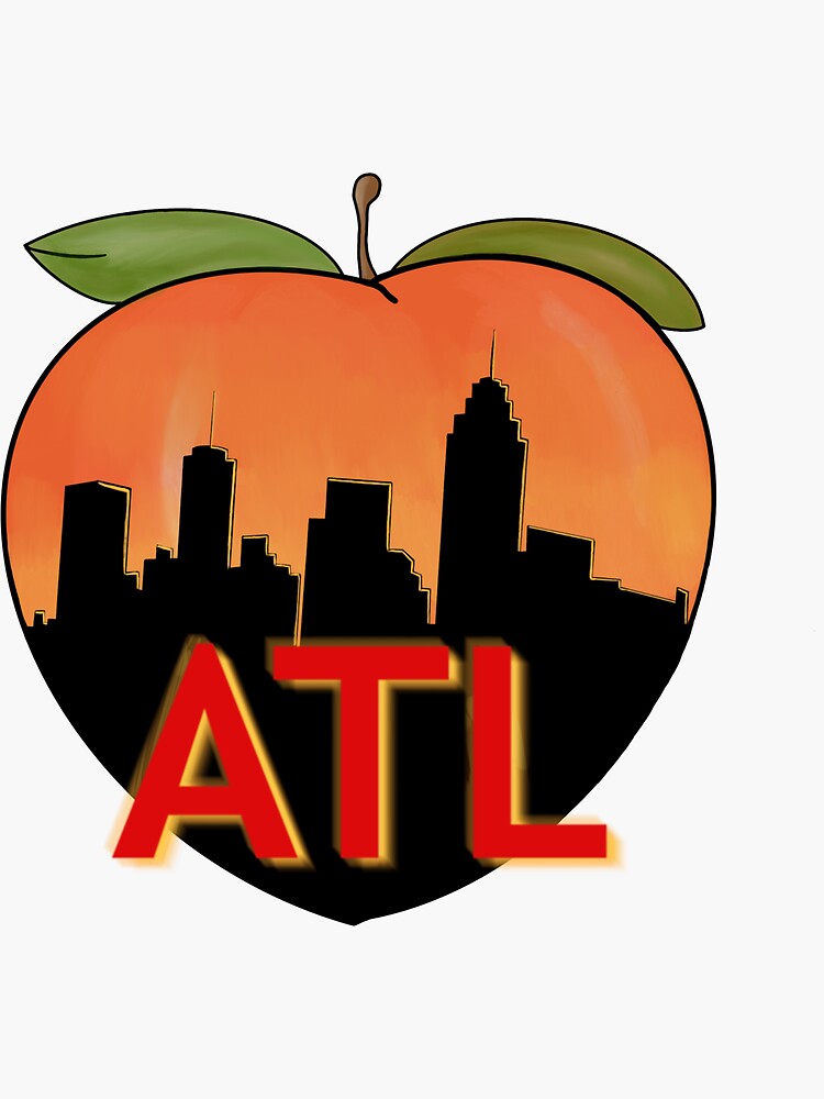 "Atlanta Peach" Sticker for Sale by Melpix | Redbubble