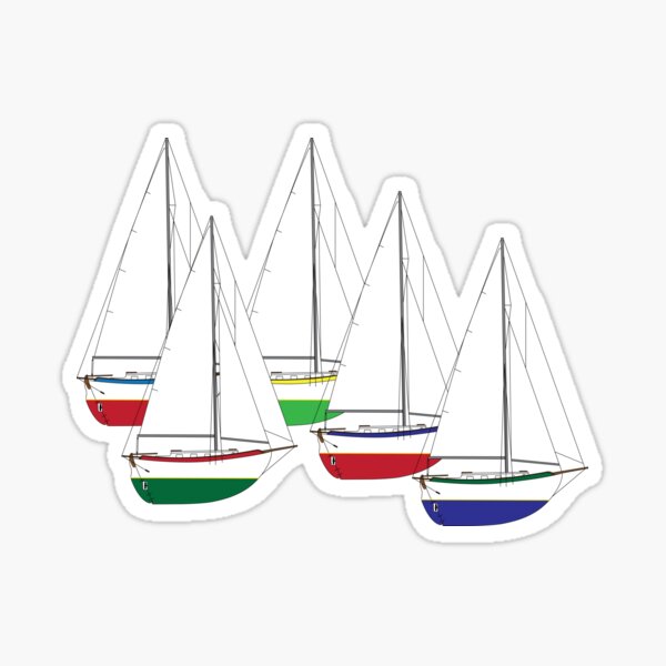 "Westsail 32 Sailboats Racing" Sticker by CHBB | Redbubble
