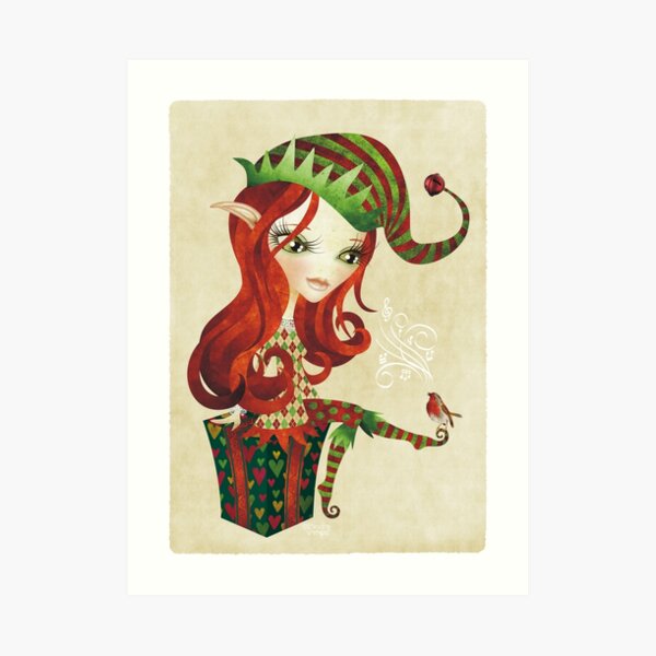 "Elfie Elf" Art Print by sandygrafik | Redbubble