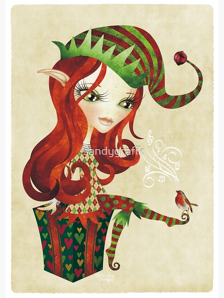"Elfie Elf" Art Print by sandygrafik | Redbubble