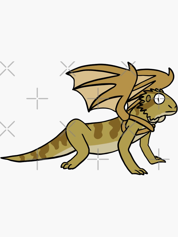 "Dragon Wing Harness Bearded Dragon" Sticker by DolmanceWorks | Redbubble