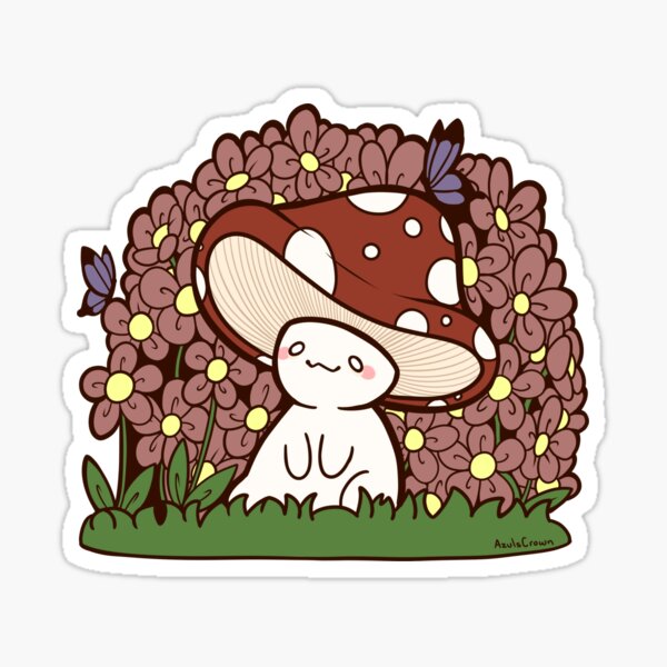 "Tiny Mushroom Bean" Sticker by AzulsCrown | Redbubble