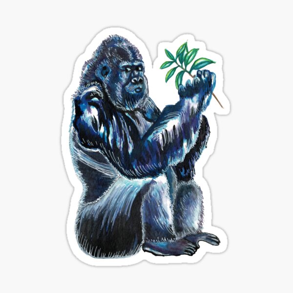 "Silverback Gorilla" Sticker by aliciapuran | Redbubble