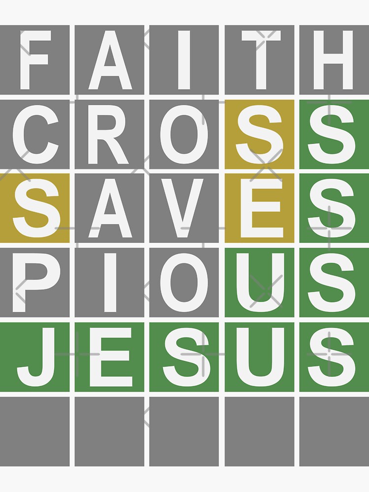 "Wordle Puzzle For Jesus" Sticker for Sale by toddbrooney | Redbubble