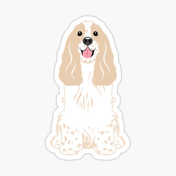 "Love Lemon and White Cocker Spaniel" Sticker by Lulupainting | Redbubble
