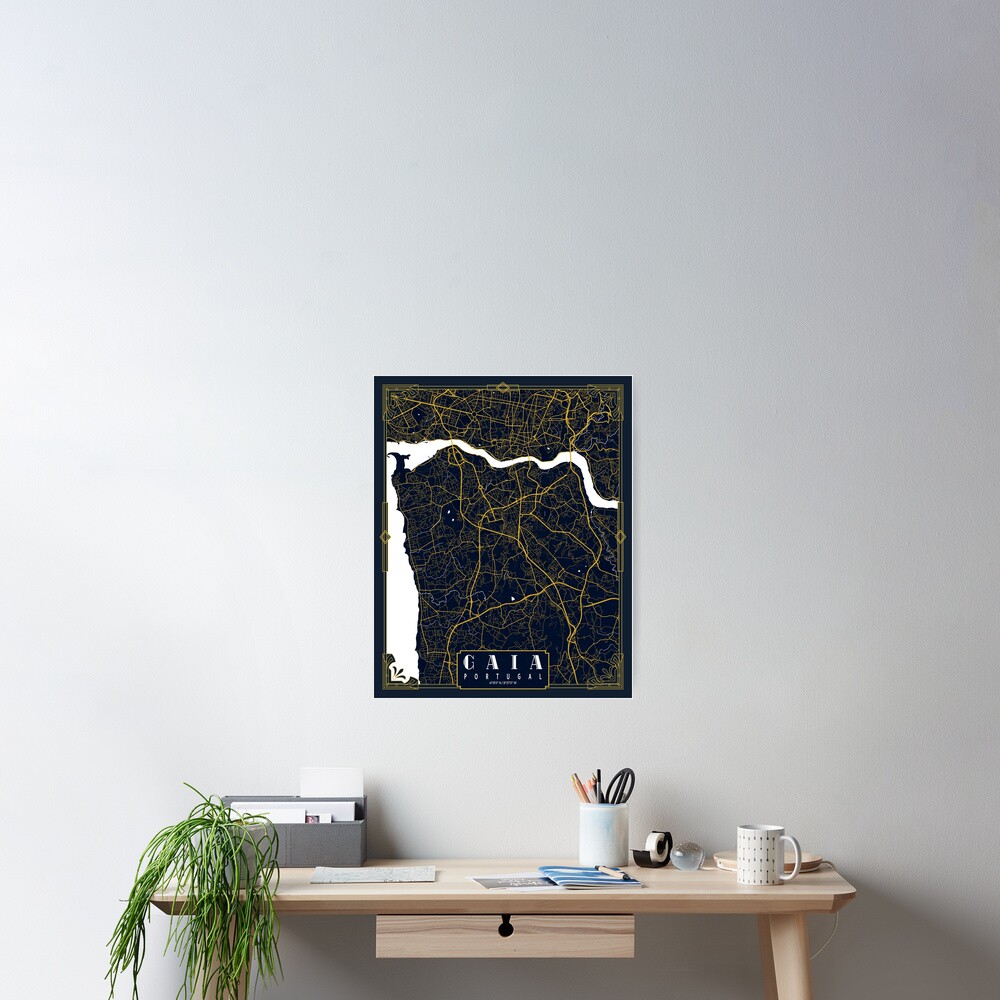 Póster «Mapa de la ciudad de Vila Nova de Gaia de Oporto, Portugal ...