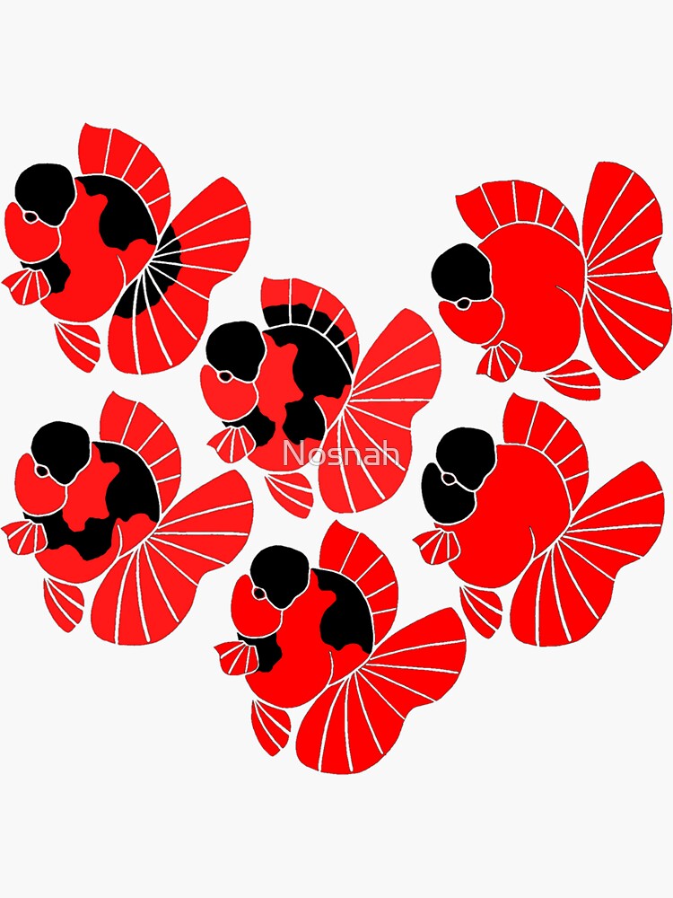 "Orange and Black Oranda Logo 012922" Sticker by Nosnah | Redbubble