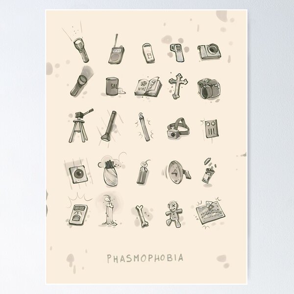 "Phasmophobia Equipment" Poster for Sale by StephLagu | Redbubble