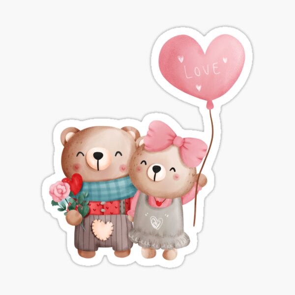 "Love bear" Sticker by jiromarkoni | Redbubble