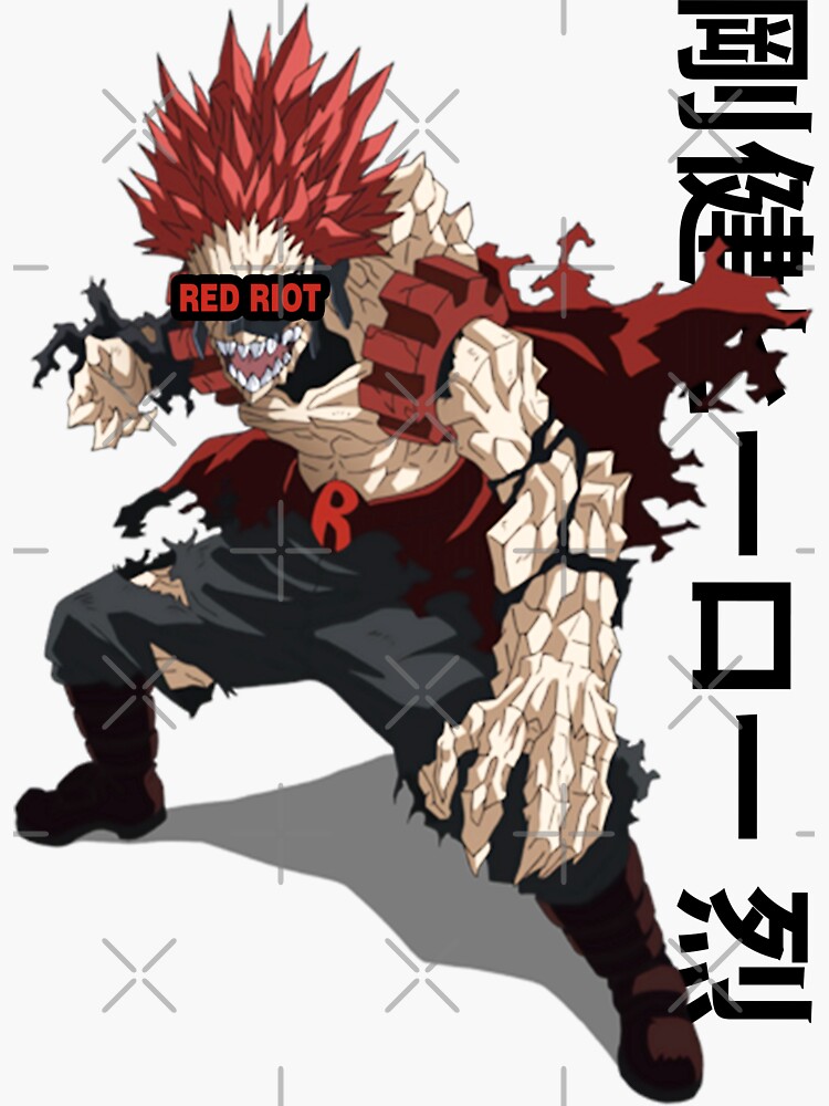 "Red Riot My Hero Academia Design" Sticker for Sale by GeekSanal ...