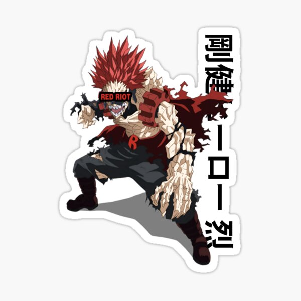 "Red Riot My Hero Academia Design" Sticker for Sale by GeekSanal ...