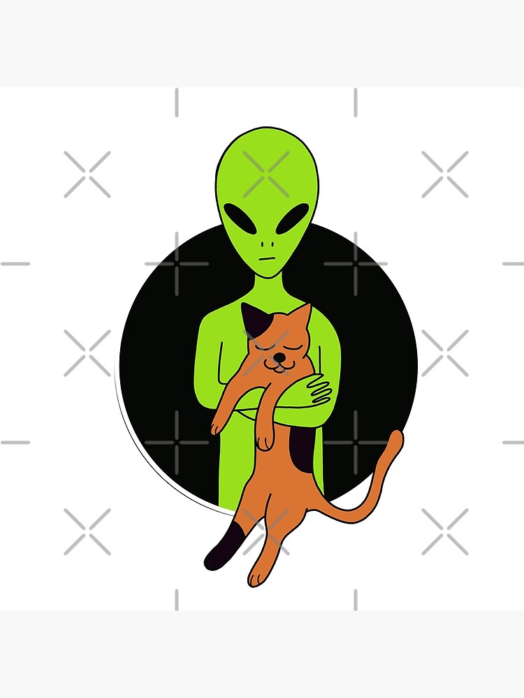 "Alien and Cat" Poster for Sale by SADAL1EN | Redbubble