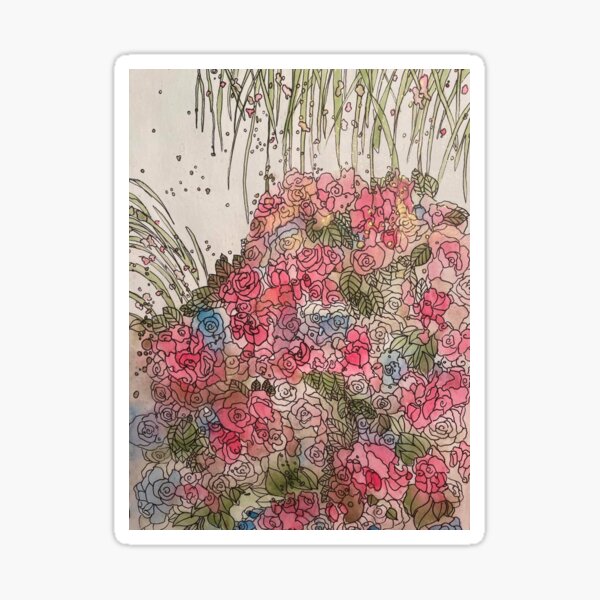 "Rose Bush" Sticker for Sale by AngelClare22 | Redbubble