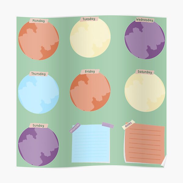 "Cute Weekly Planner Sticker Pack" Poster for Sale by Nichestalgia ...