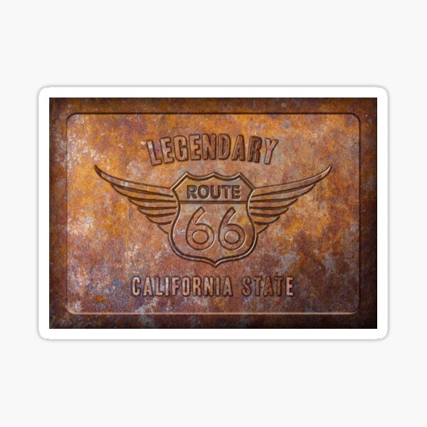 "Vintage Rusty Road Sign - Route 66" Sticker by pixvnx | Redbubble