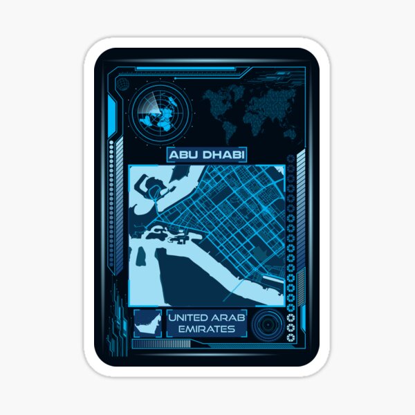 "Abu Dhabi Map UAE" Sticker by hatimelhag | Redbubble